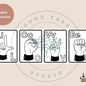 ASL Alphabet Coloring Book: Sign Language Learning (PDF) - Etsy