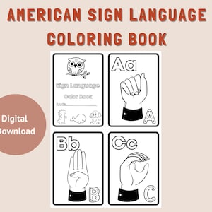 ASL Alphabet Coloring Book: Sign Language Learning (PDF) - Etsy