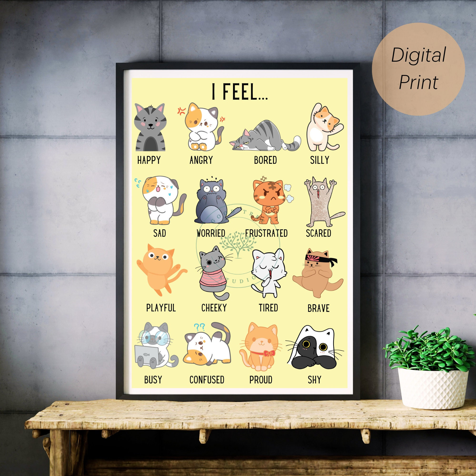I Feel Cats Poster, Feelings and Emotions Chart, Feelings List, Mental ...