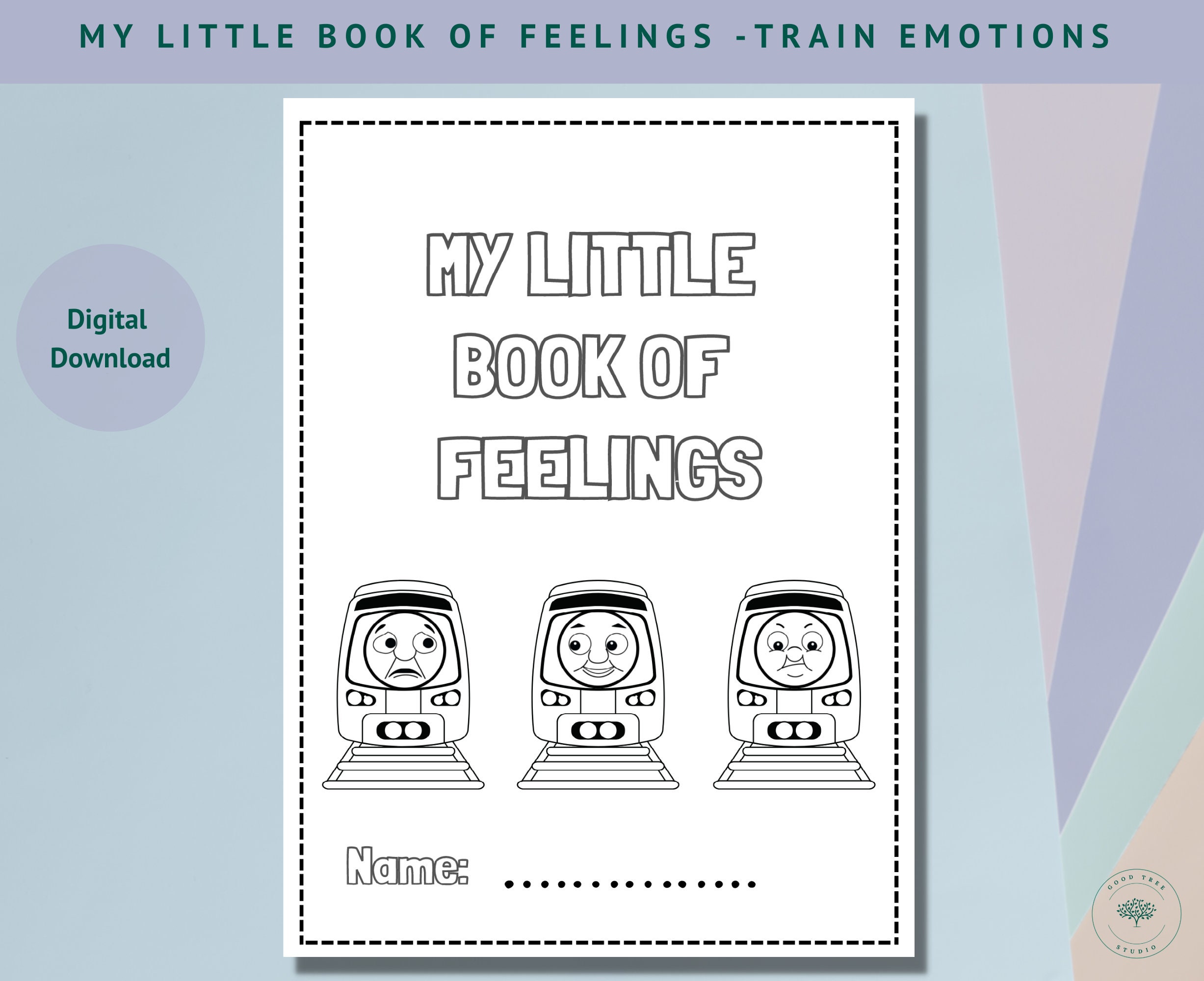 Train Emotions Coloring Pages: Kids Feelings Learning Tool (digital ...