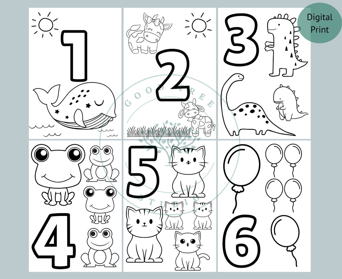 20 Printable Numbers Coloring Pages, Coloring Page, Preschool ...