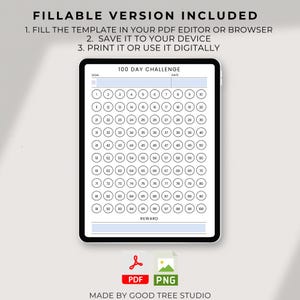 100 Day Challenge, Goal Setting, Progress Tracker, Habit Forming, A4/A5 ...