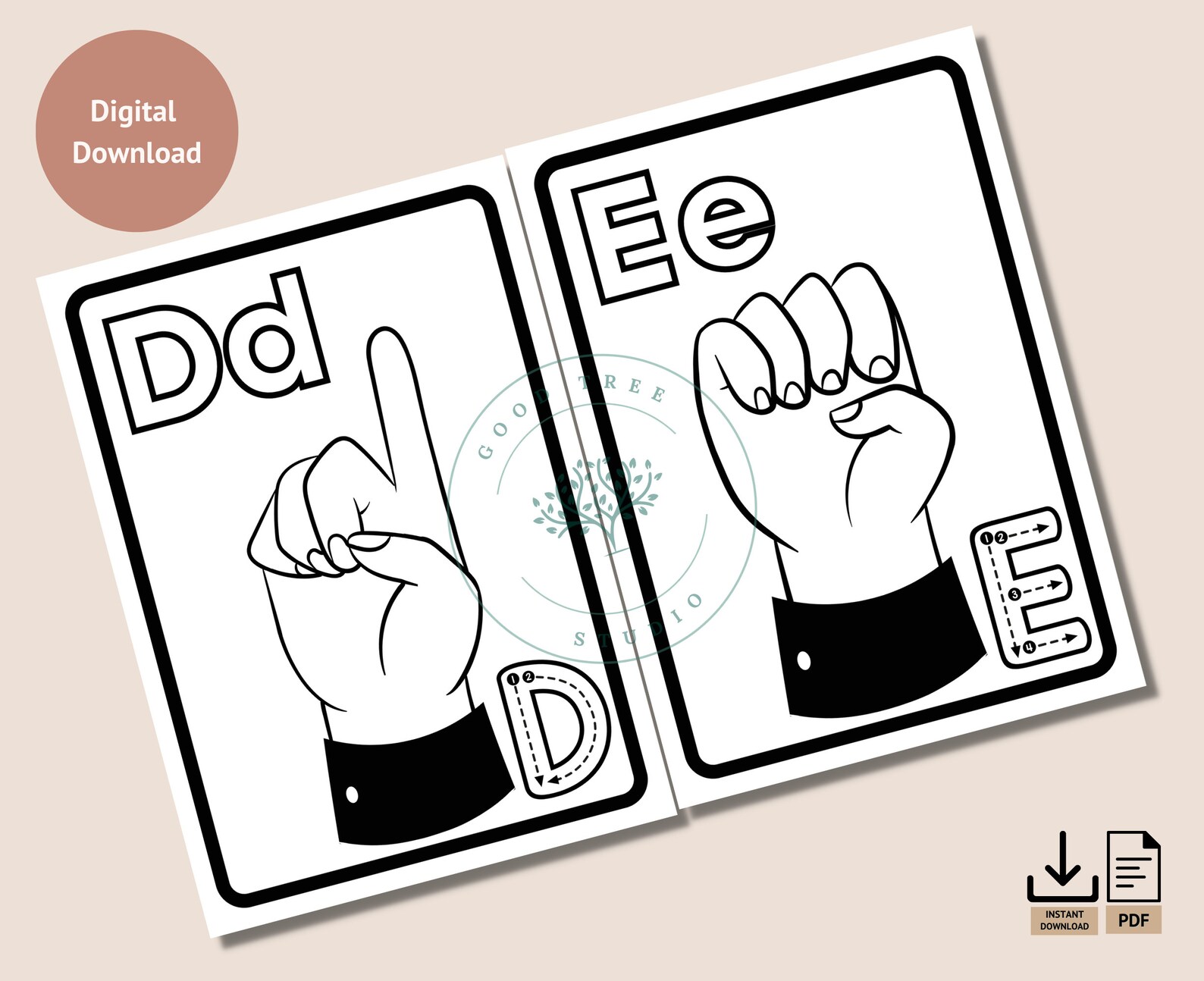 ASL Alphabet Coloring Book: Sign Language Learning (PDF) - Etsy