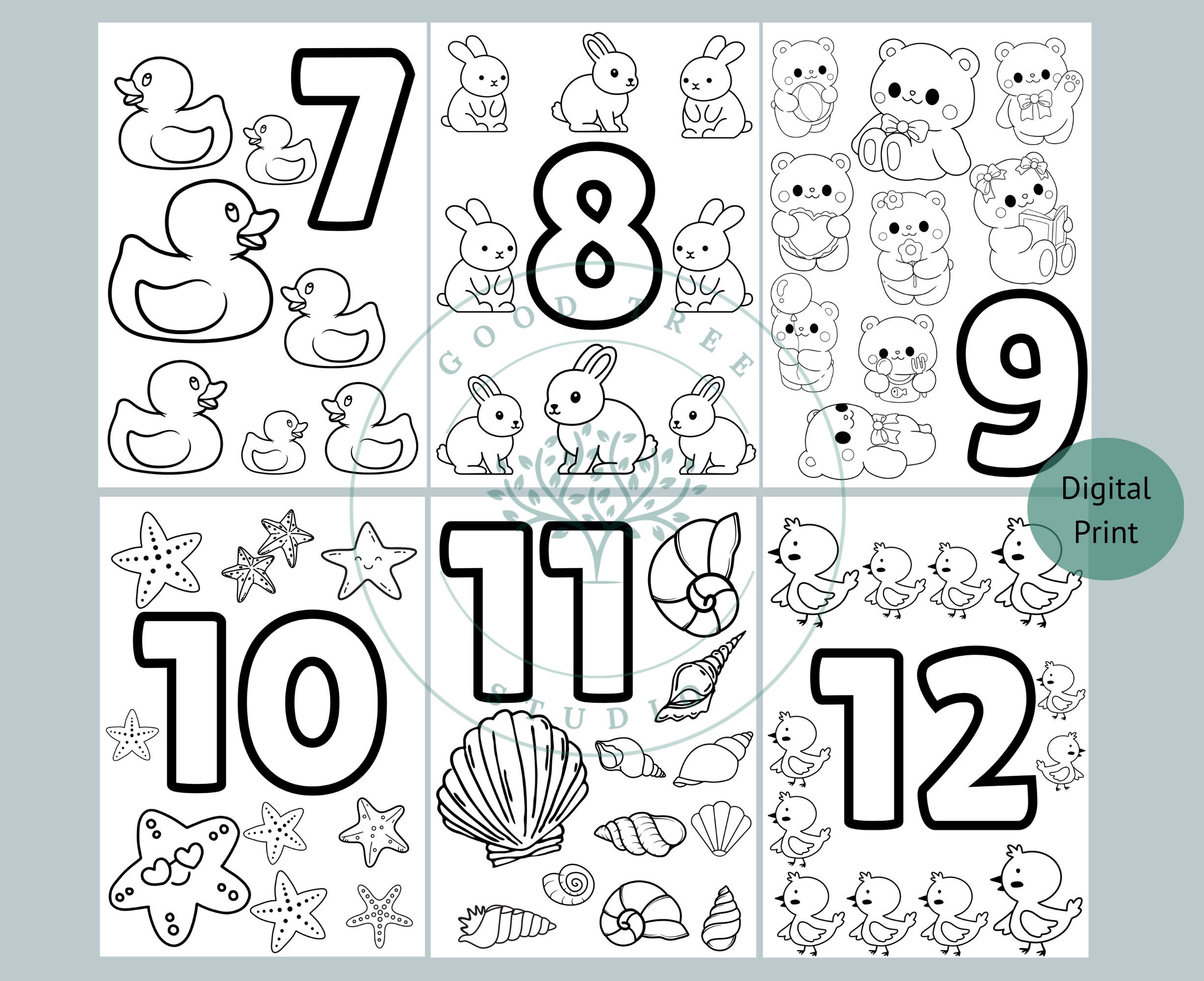 20 Printable Numbers Coloring Pages, Coloring Page, Preschool ...
