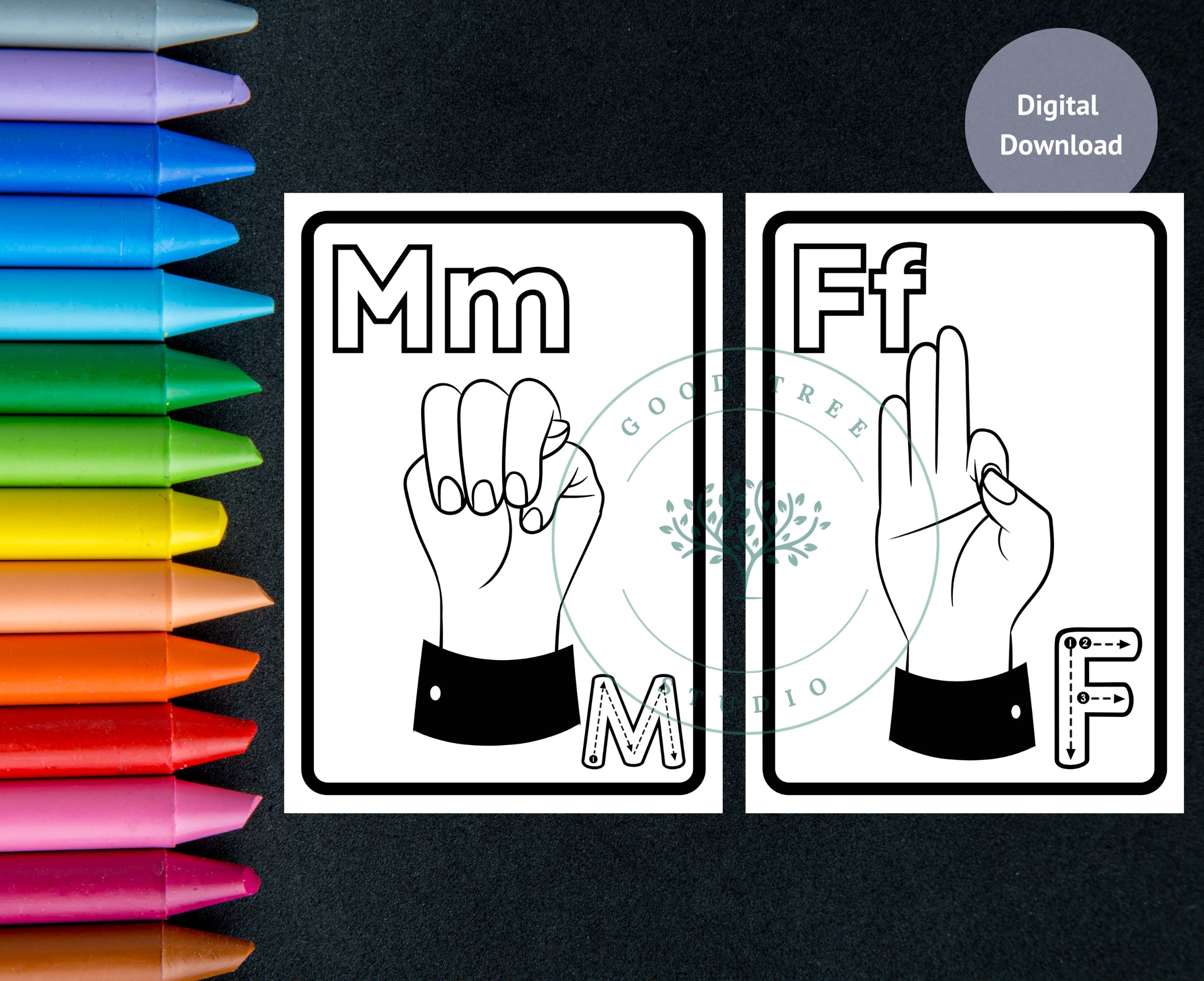 ASL Alphabet Coloring Book: Sign Language Learning (PDF) - Etsy