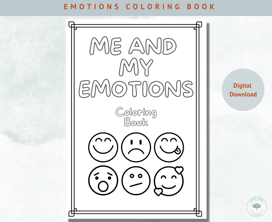 Emotions Coloring Pages: Kids Feelings, Play Therapy (PDF Download) - Etsy
