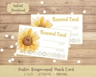 Printable Reward Punch Cards for Kids | Unicorn Incentive Reward Card ...