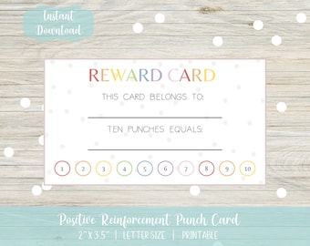Printable Reward Punch Cards for Kids | Unicorn Incentive Reward Card ...