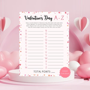 Valentines Day A-Z Printable Game, Printable Valentines Day Activity ...