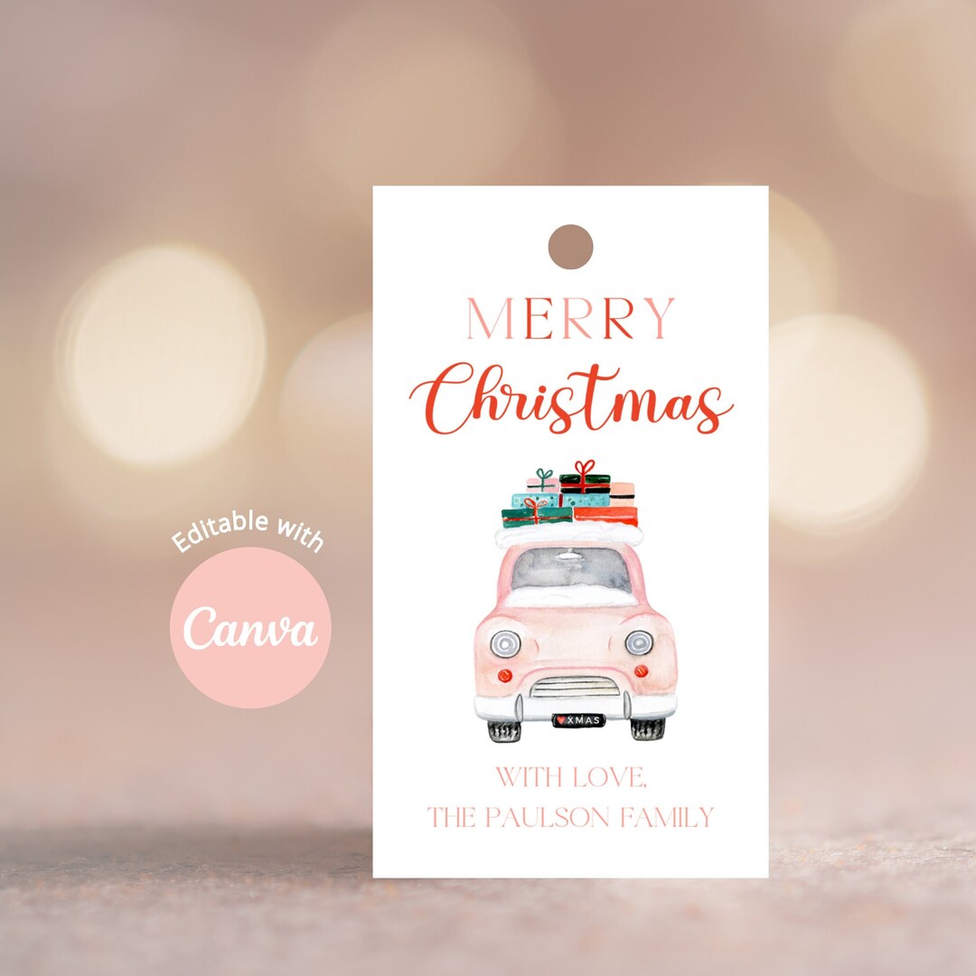 EDITABLE Christmas Gift Tag, Holiday Gift Tag, Christmas Tag ...