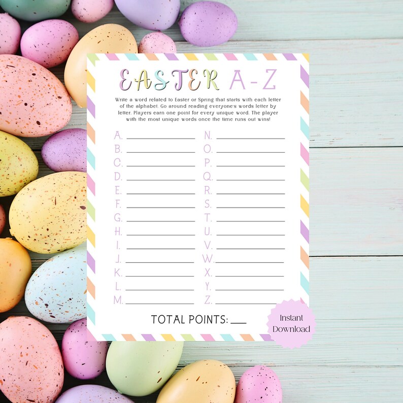 Easter A-Z Printable Game, Printable Easter Activity, Spring Easter ...