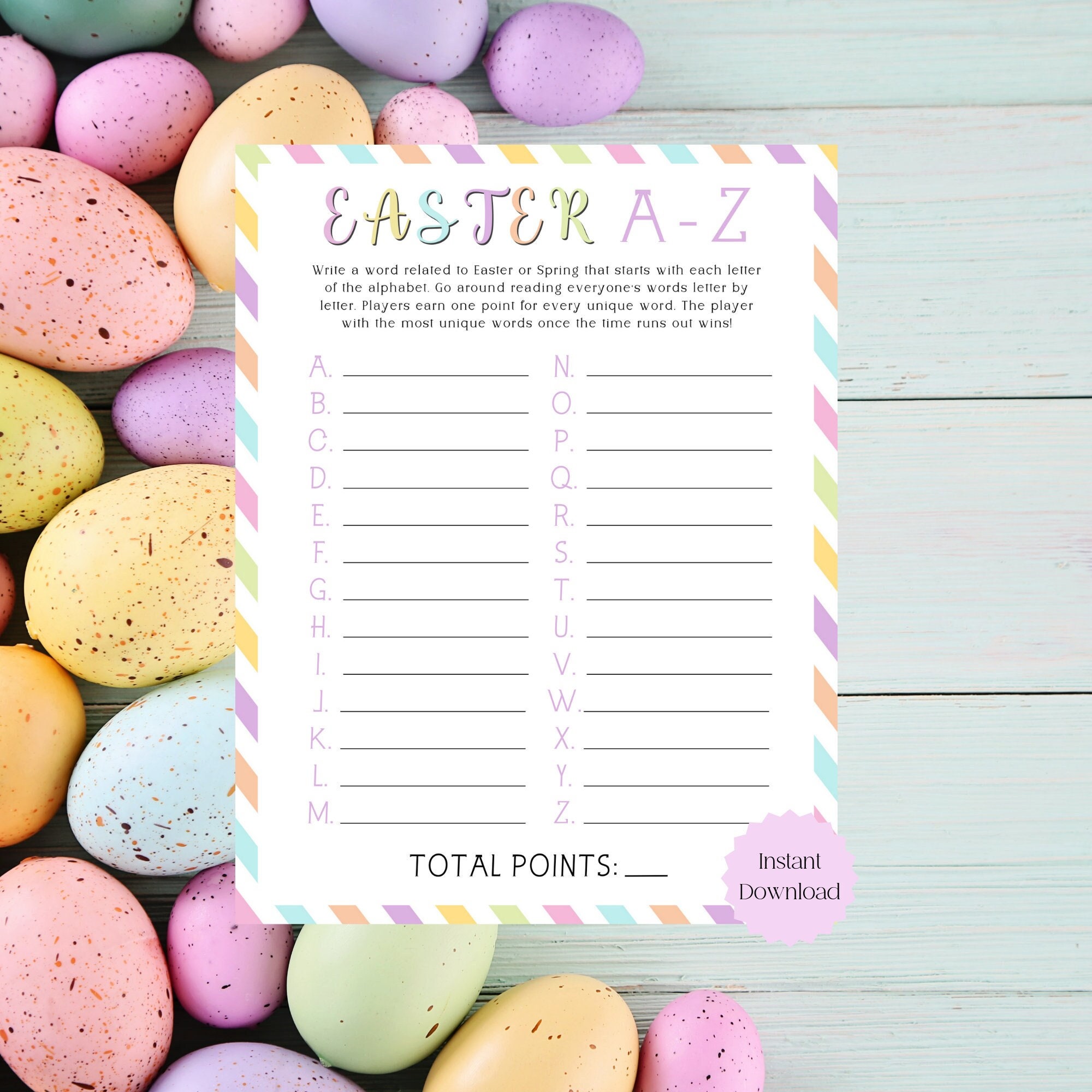 Easter A-Z Printable Game, Printable Easter Activity, Spring Easter ...