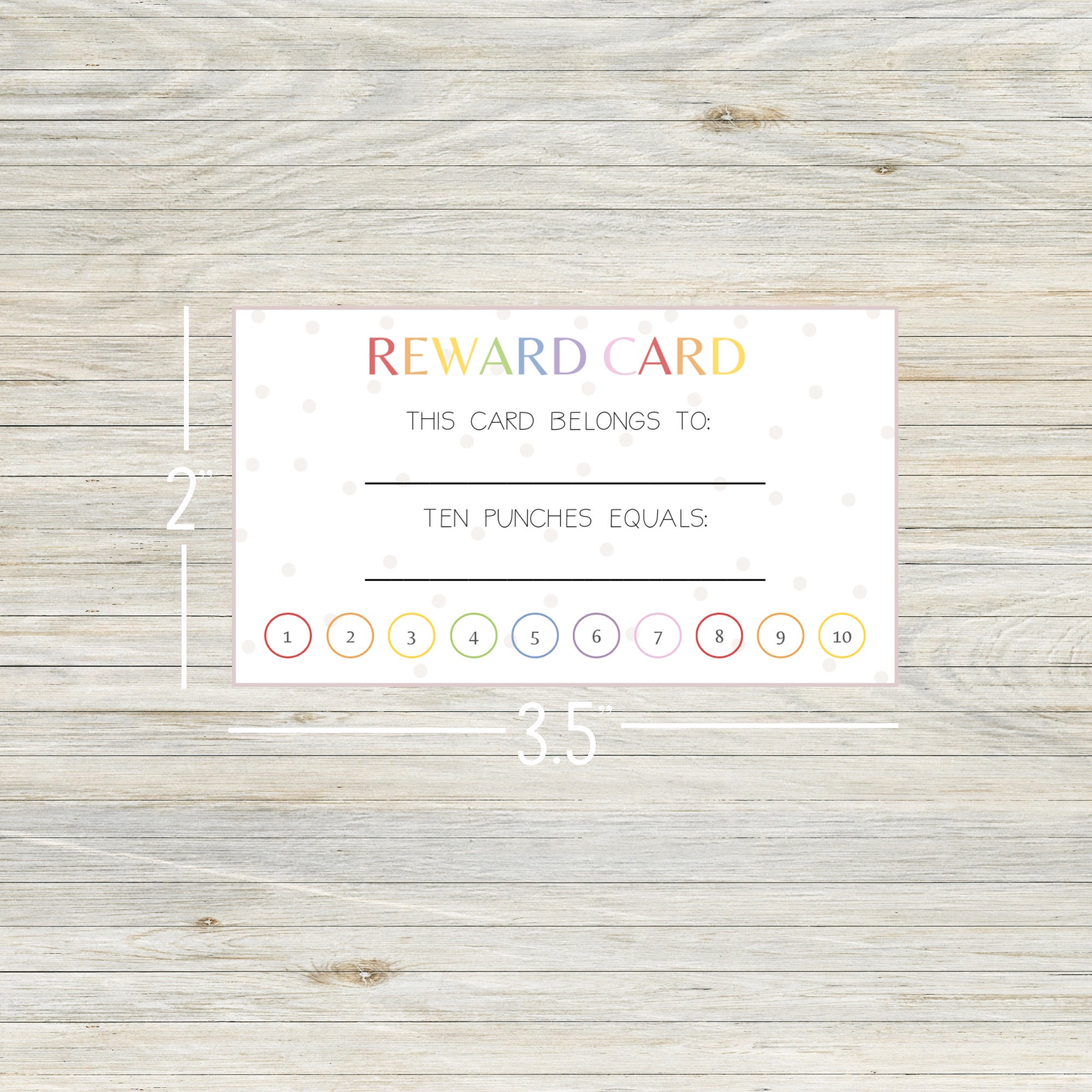 Printable Reward Punch Cards for Kids | Rainbow Polkadot Incentive ...