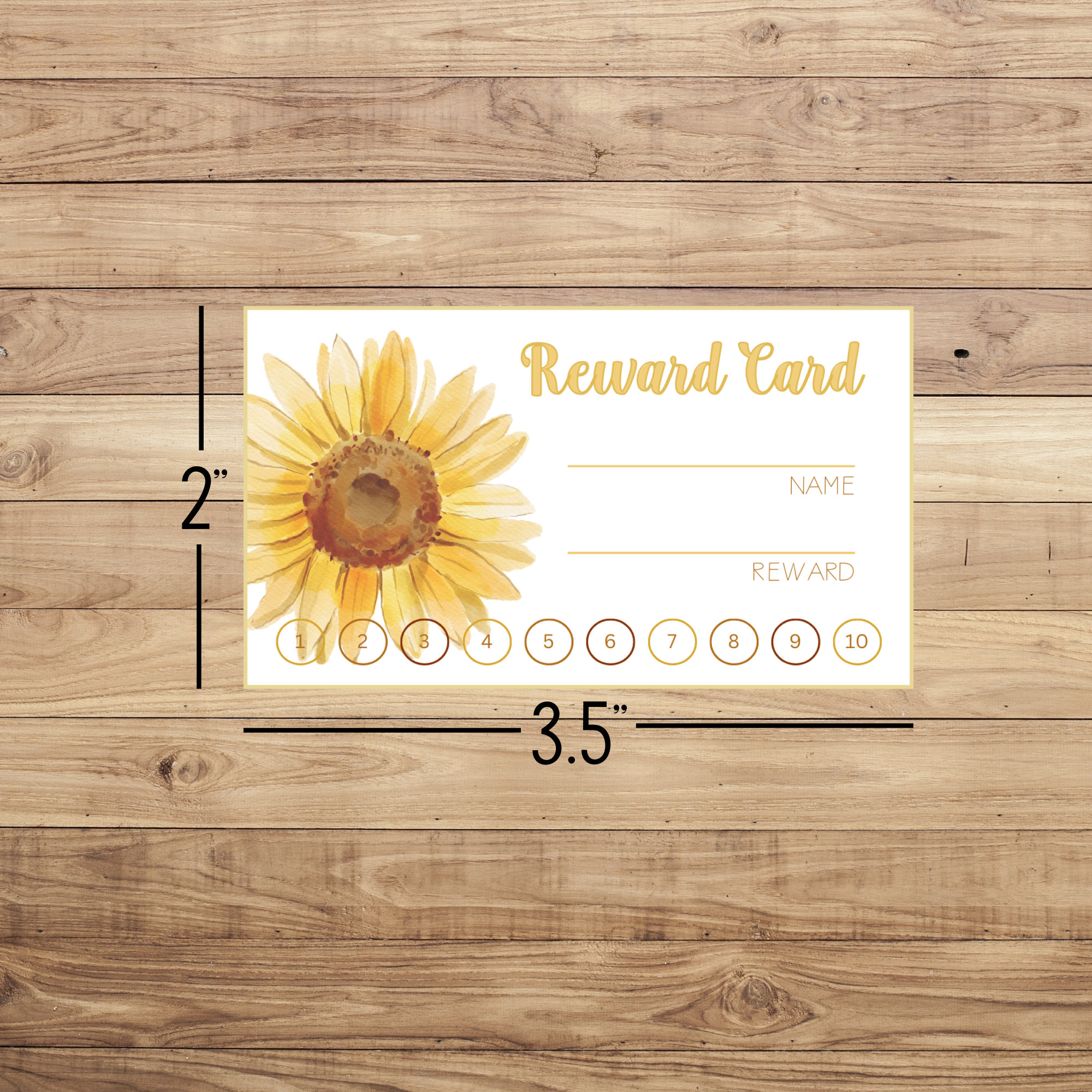 Printable Reward Punch Cards for Kids | Sunflower Incentive Reward Card ...