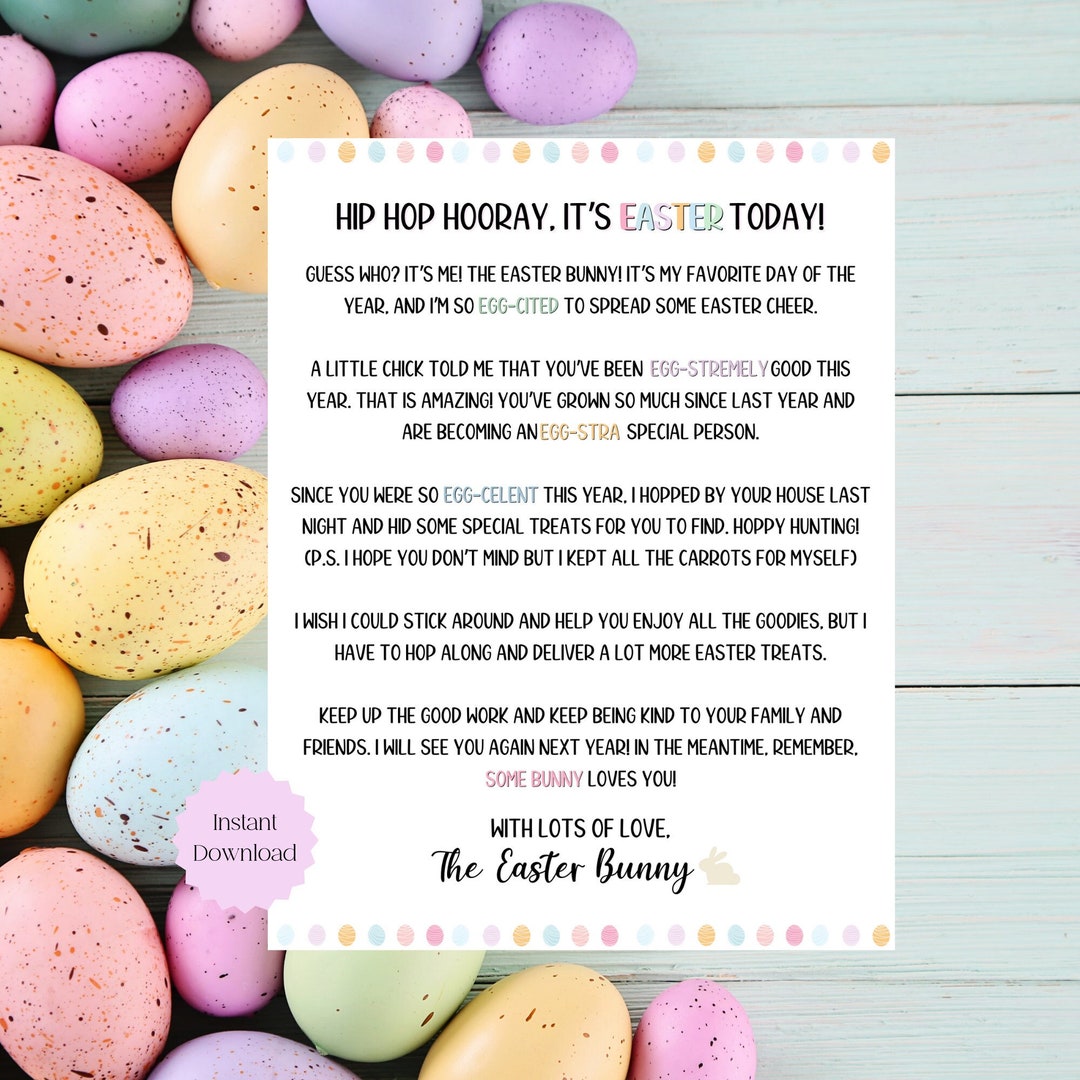 Printable Official Easter Bunny Letter, From the Desk of the Easter ...