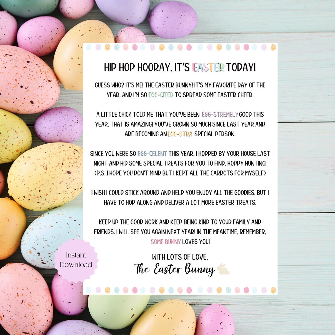 Printable Official Easter Bunny Letter, From the Desk of the Easter ...