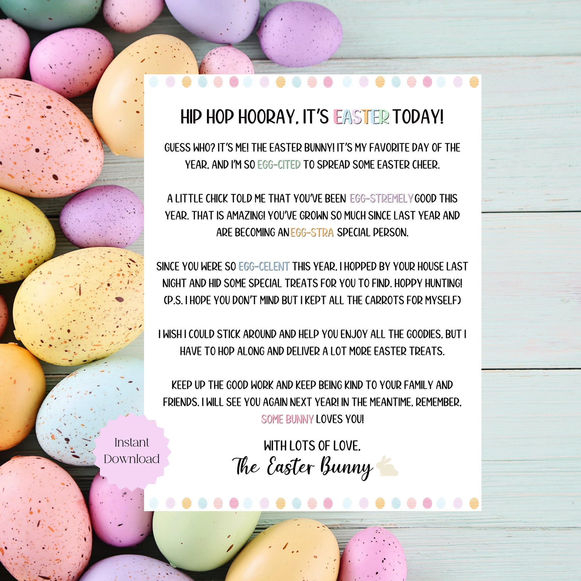 Printable Official Easter Bunny Letter, From the Desk of the Easter ...