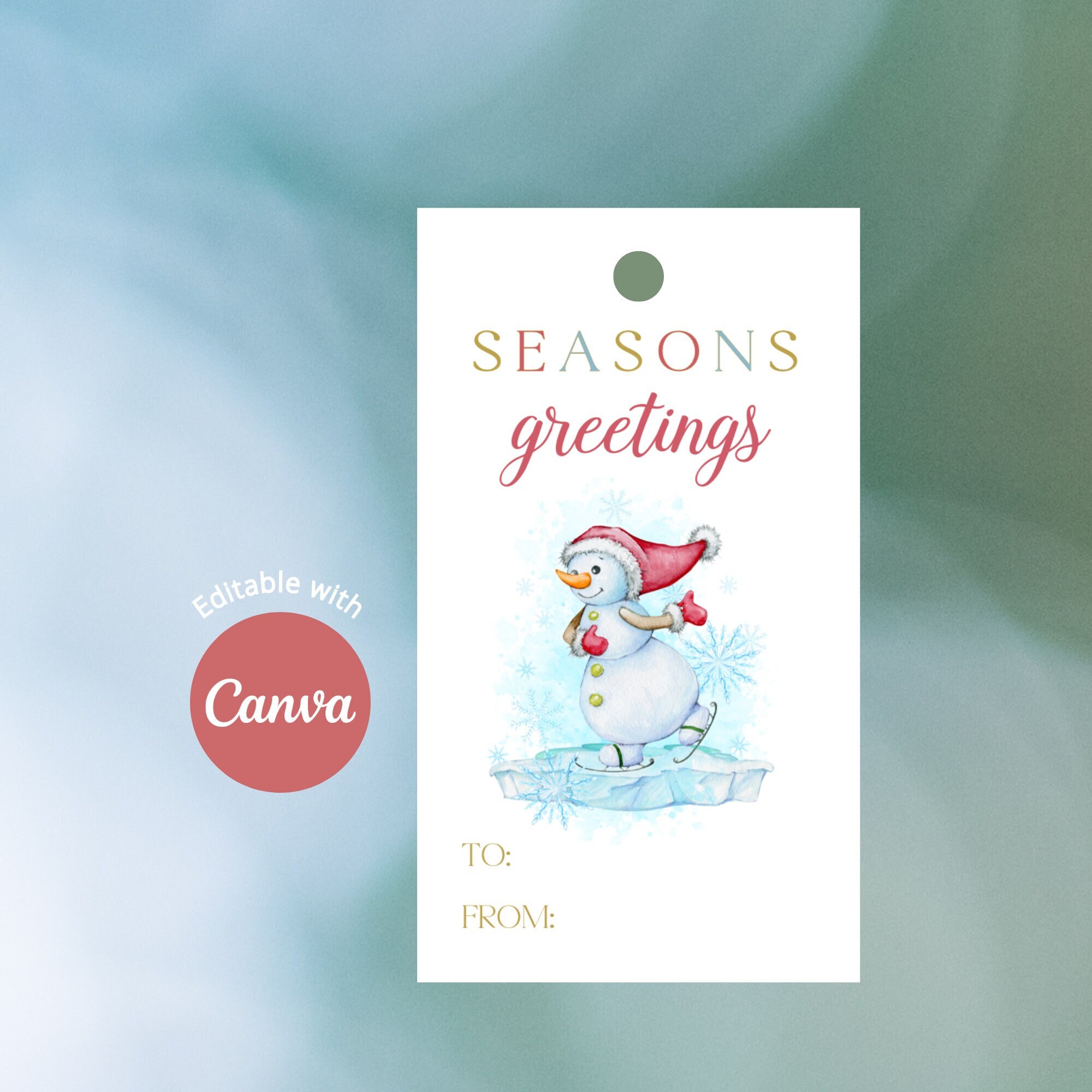 EDITABLE Christmas Gift Tag, Holiday Gift Tag, Christmas Tag ...