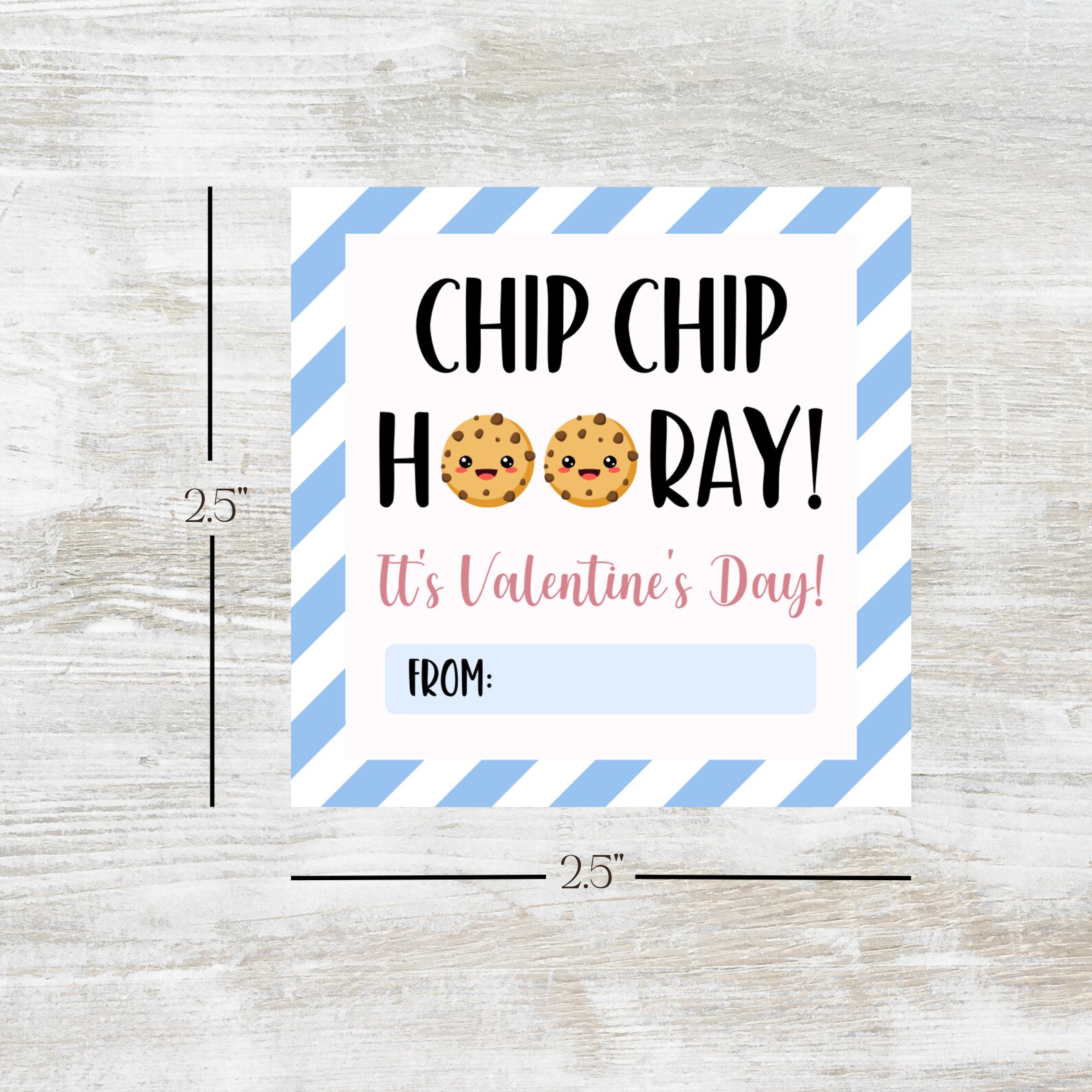 PRINTABLE Valentine's Day Chip Chip Hooray Tags, Class Valentine Card ...