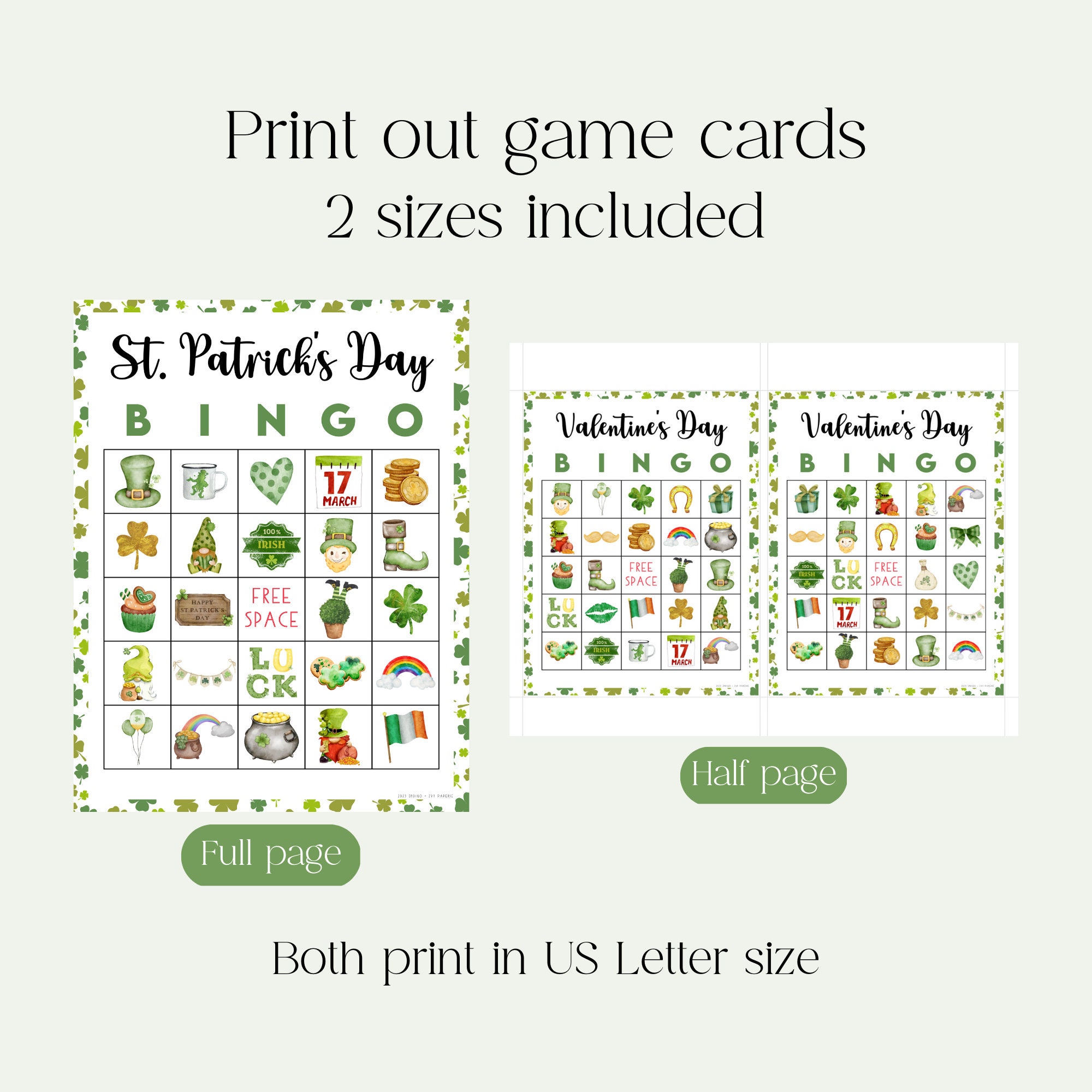 St. Patrick's Day Bingo Cards, St. Patrick's Day Bingo, St. Patrick's ...