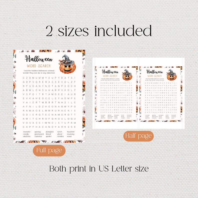 Halloween Word Search Printable Game, Printable Word Search Halloween ...