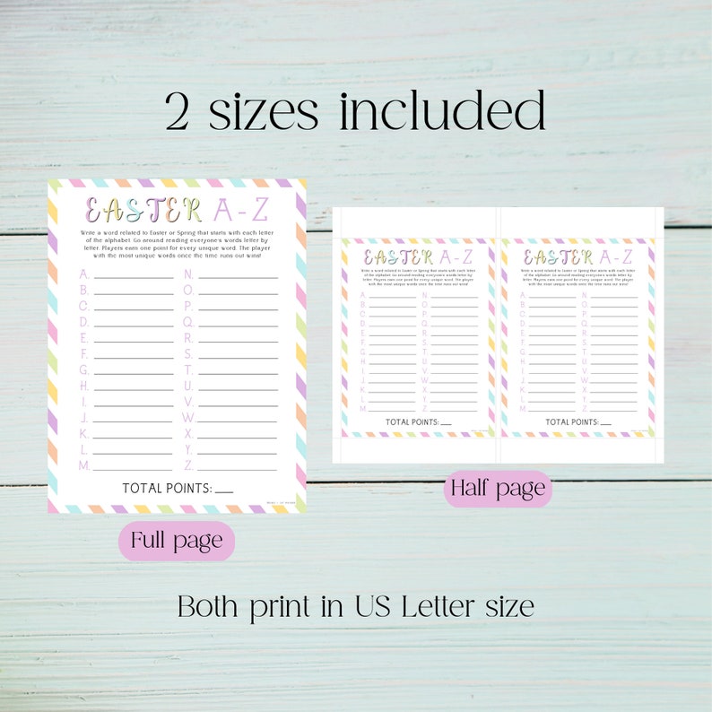 Easter A-Z Printable Game, Printable Easter Activity, Spring Easter ...