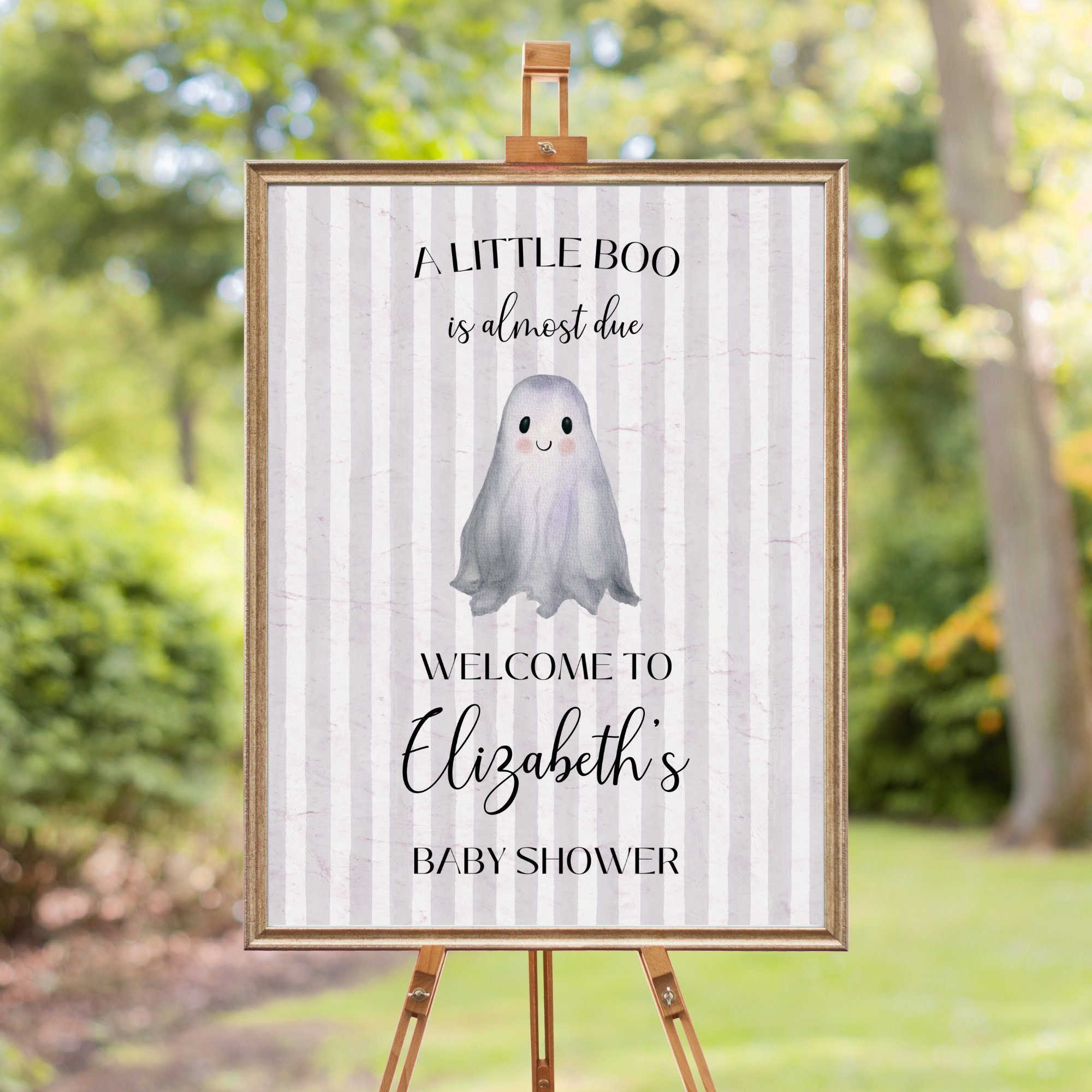 EDITABLE Neutral A Little Boo Baby Shower Welcome Sign, Halloween Baby ...