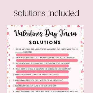 Valentines Day Trivia Printable Game, Printable Valentines Day Party ...
