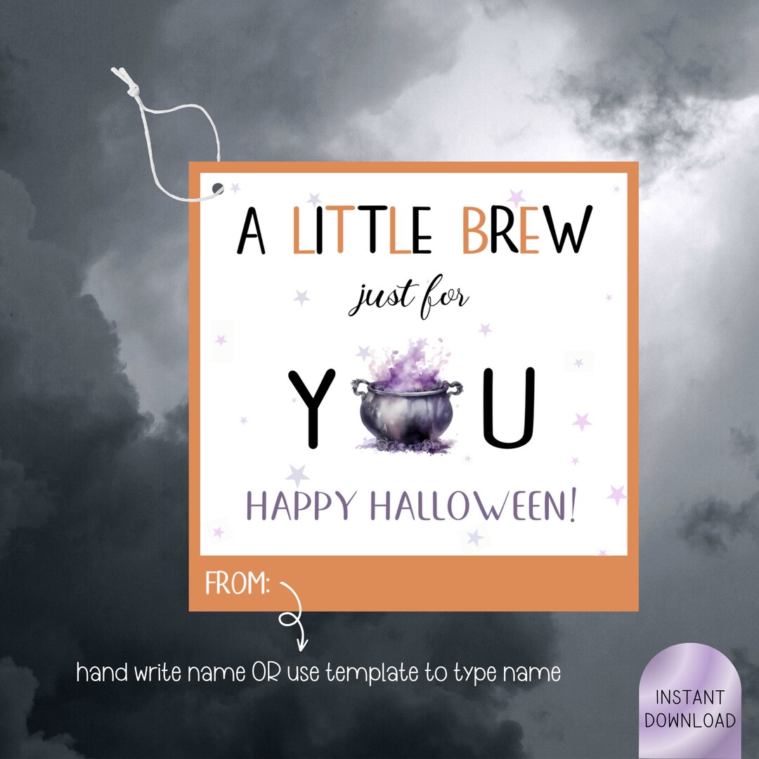 Halloween Printable Gift Tags, Teacher Appreciation Gift Tag, Halloween ...