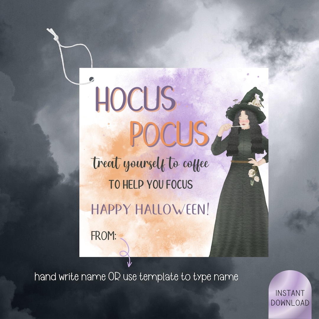 Halloween Printable Gift Tags, Teacher Appreciation Gift Tag, Halloween ...