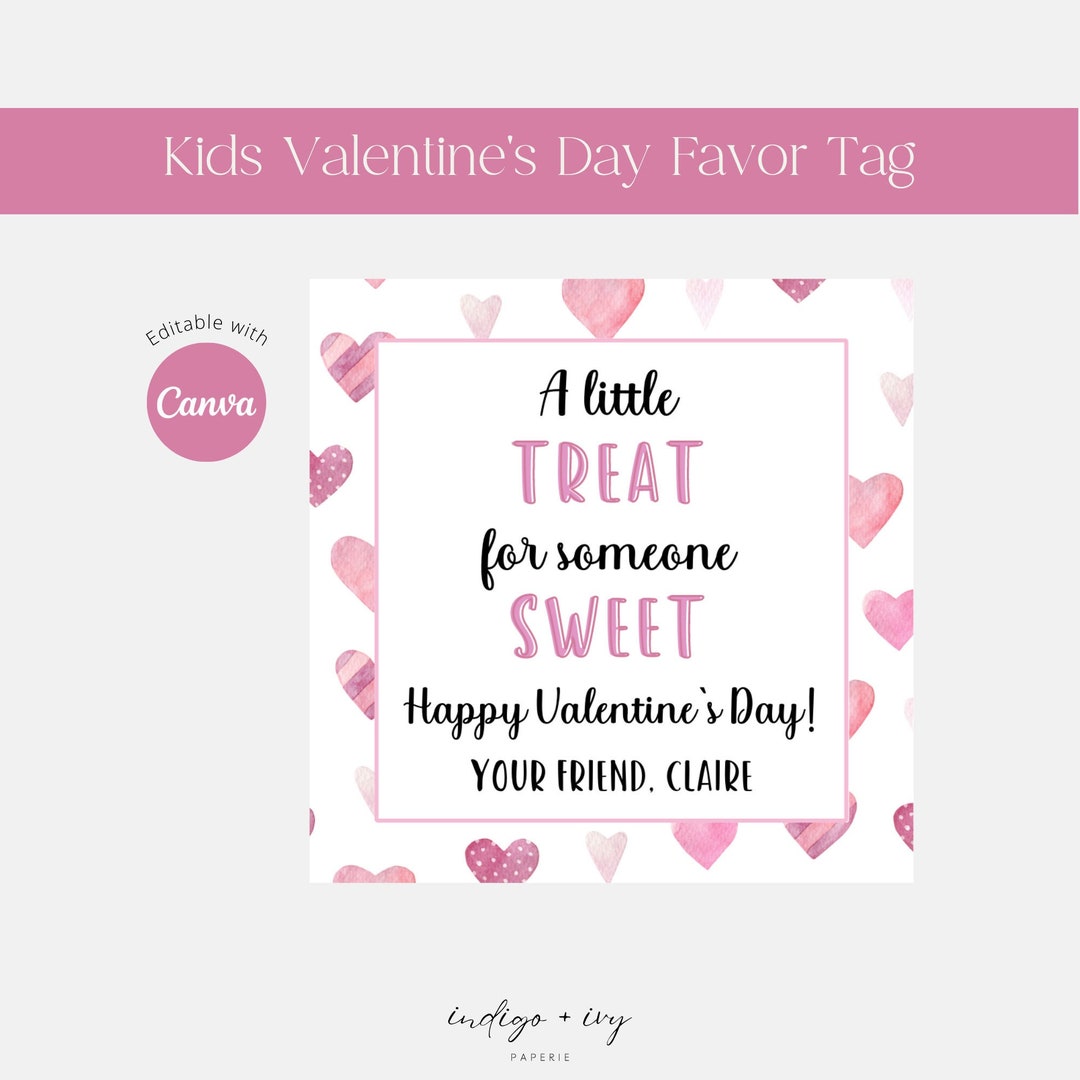 DIY EDITABLE Valentine's Day Treat for Someone Sweet Tags, Class ...