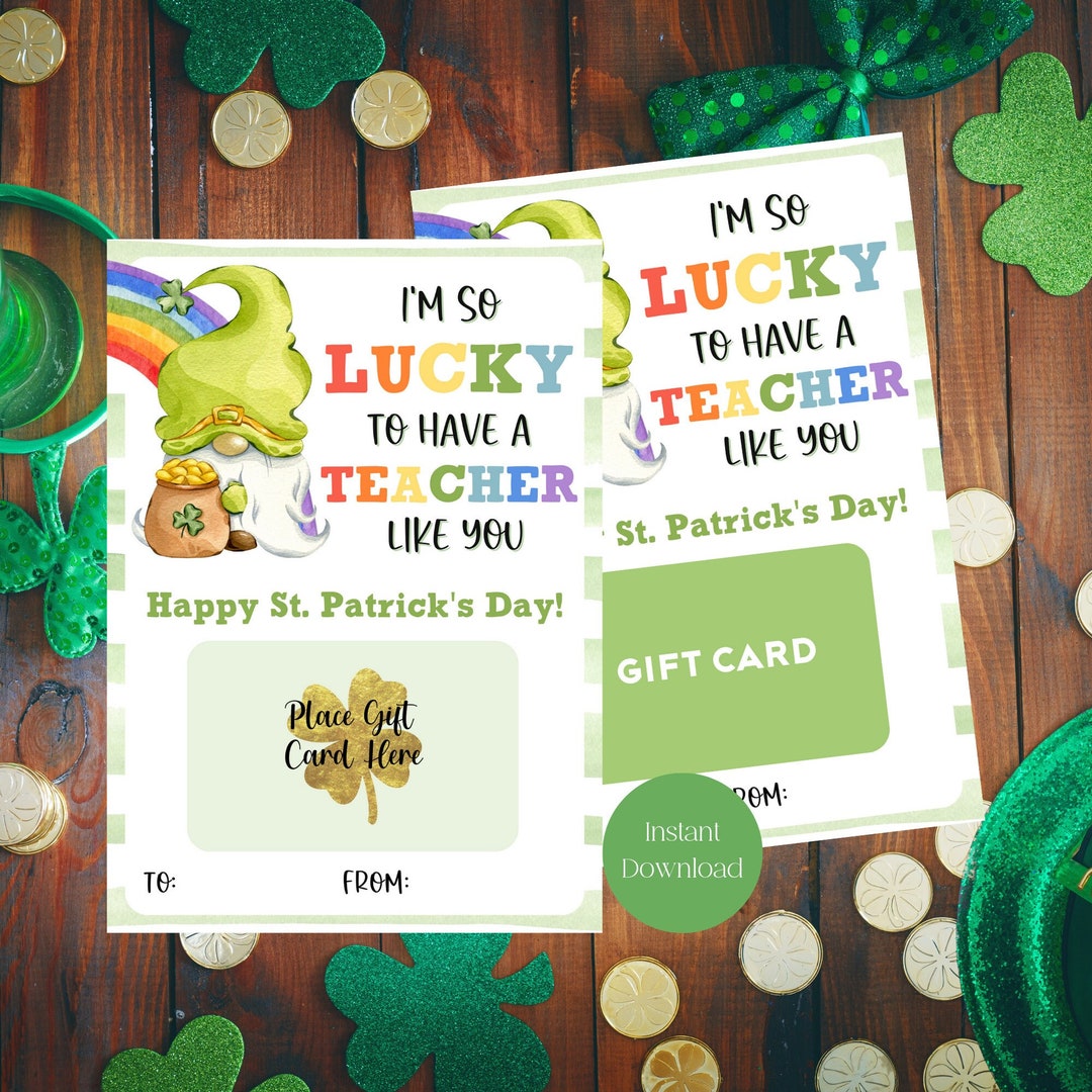 St Patrick's Day Teacher Appreciation Gift Card Holder for Teacher ...