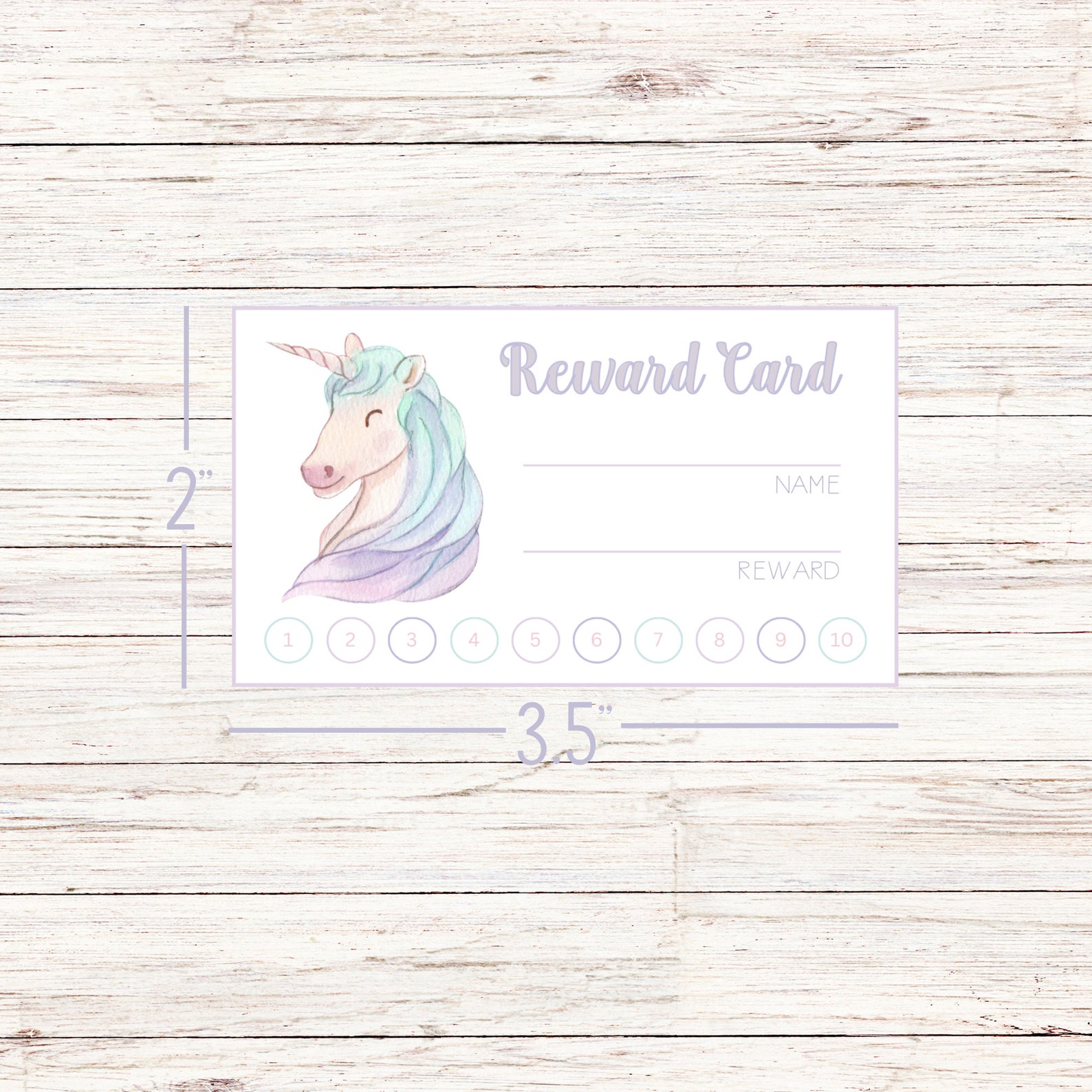 Printable Reward Punch Cards for Kids | Unicorn Incentive Reward Card ...
