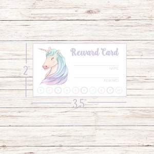 Printable Reward Punch Cards for Kids | Unicorn Incentive Reward Card ...