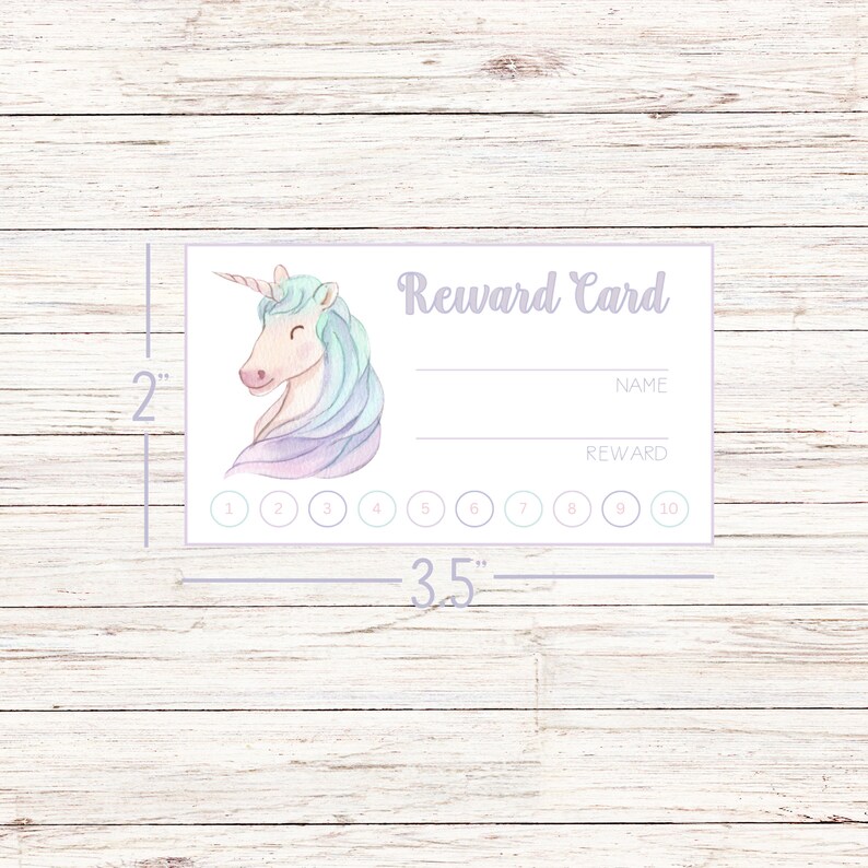 Printable Reward Punch Cards for Kids | Unicorn Incentive Reward Card ...