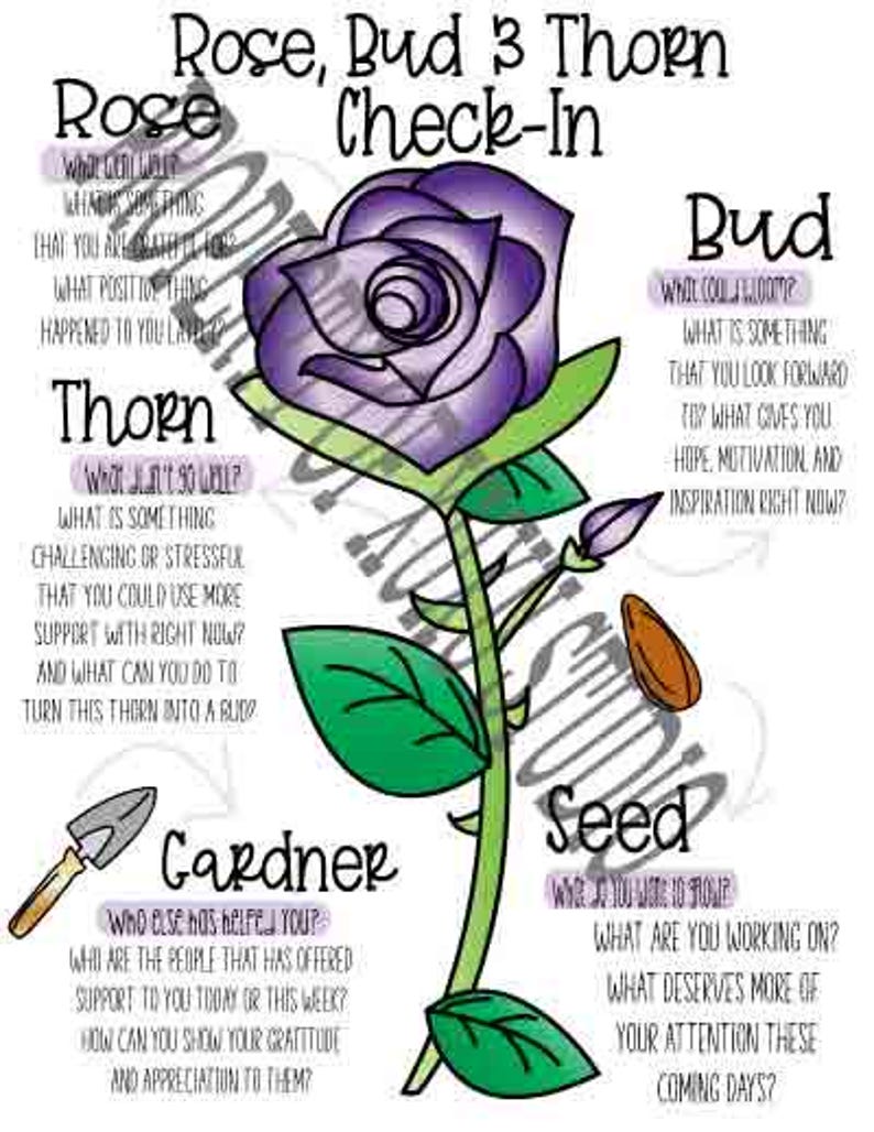 Purple Rose: Mental Health Check In - Etsy
