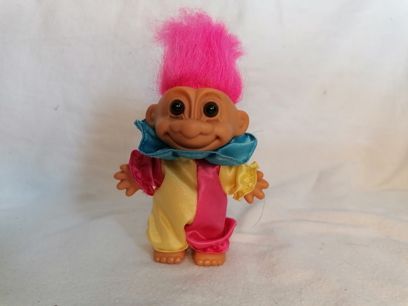 Vintage Russ Troll Doll Happy Birthday Clown With Pink Hair - Etsy