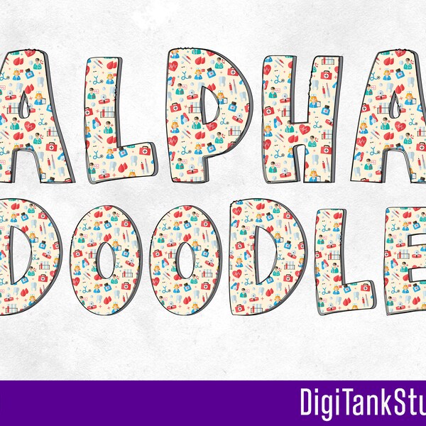 Healthcare Alphabet Clipart - Etsy