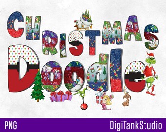 Christmas Alphabet Doodle - Etsy