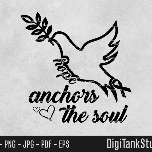 Anchor With Cancer Ribbon Svg - Etsy