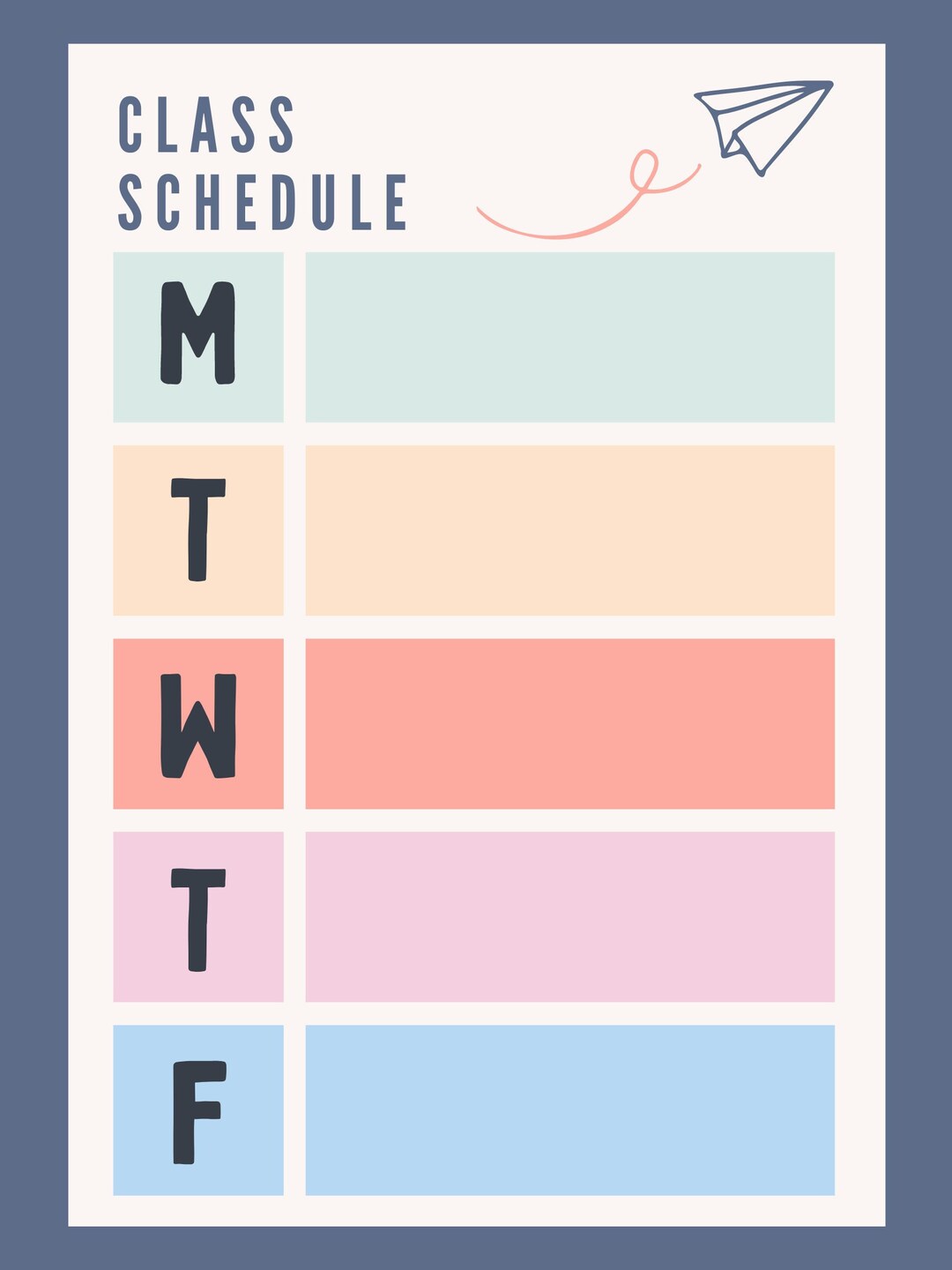Class Schedule Planner-list - Etsy