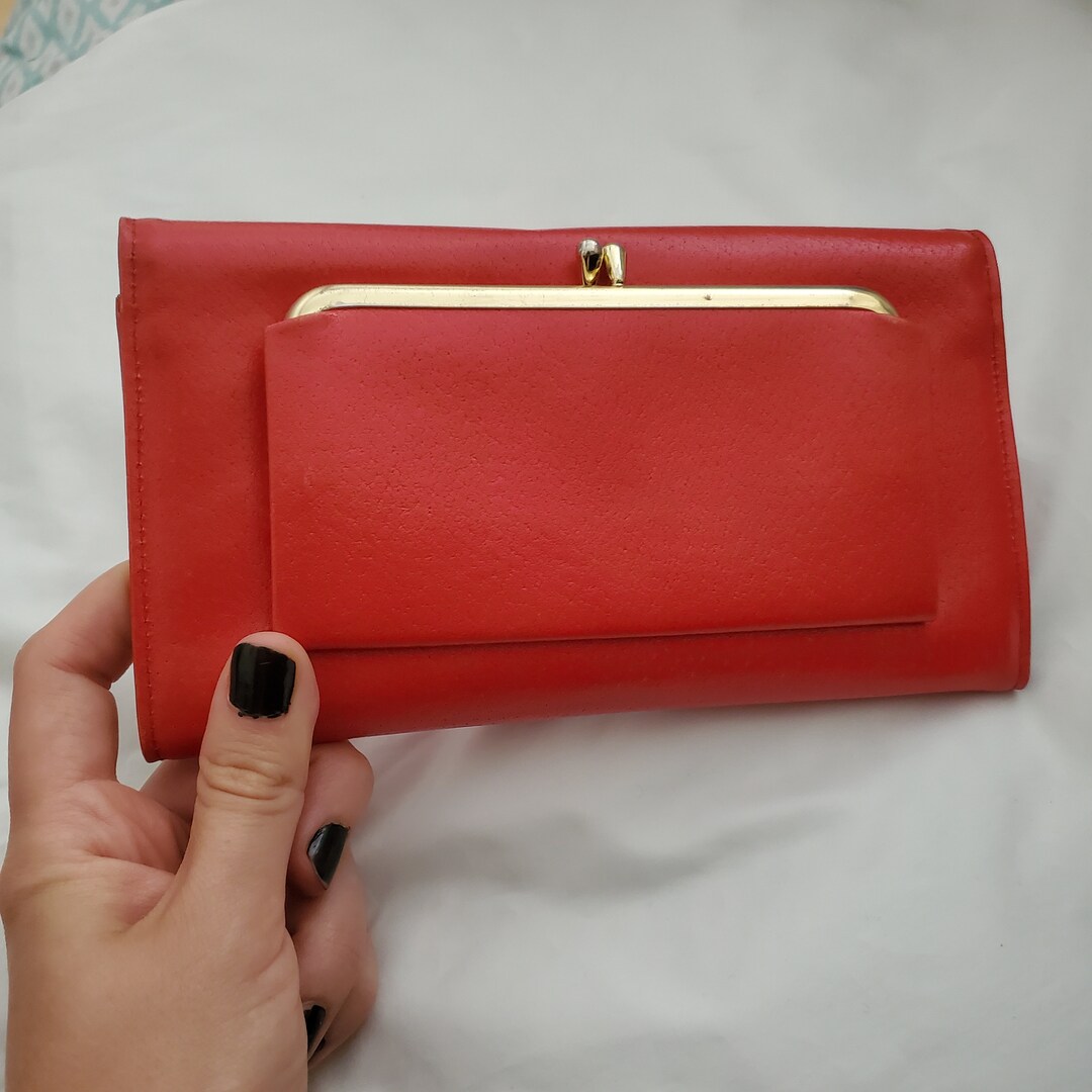 Red Vintage Check Book Wallet - Etsy