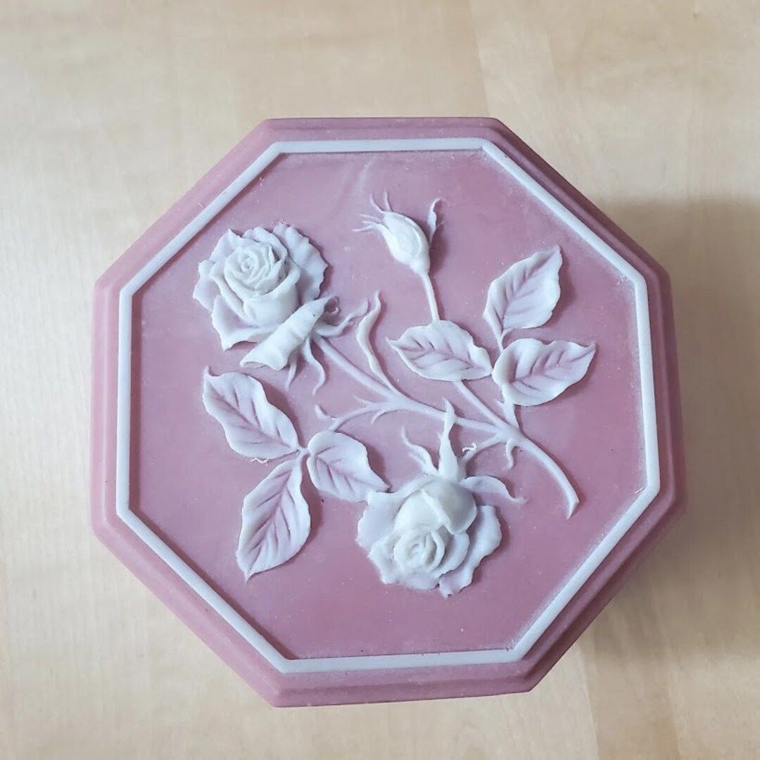 Pink Rose Trinket Box plastic - Etsy