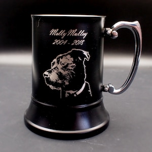 Personalised Black Stainless Steel Tankard - Superb Wedding, Retirement ...