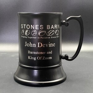 Personalised Black Stainless Steel Tankard - Superb Wedding, Retirement ...