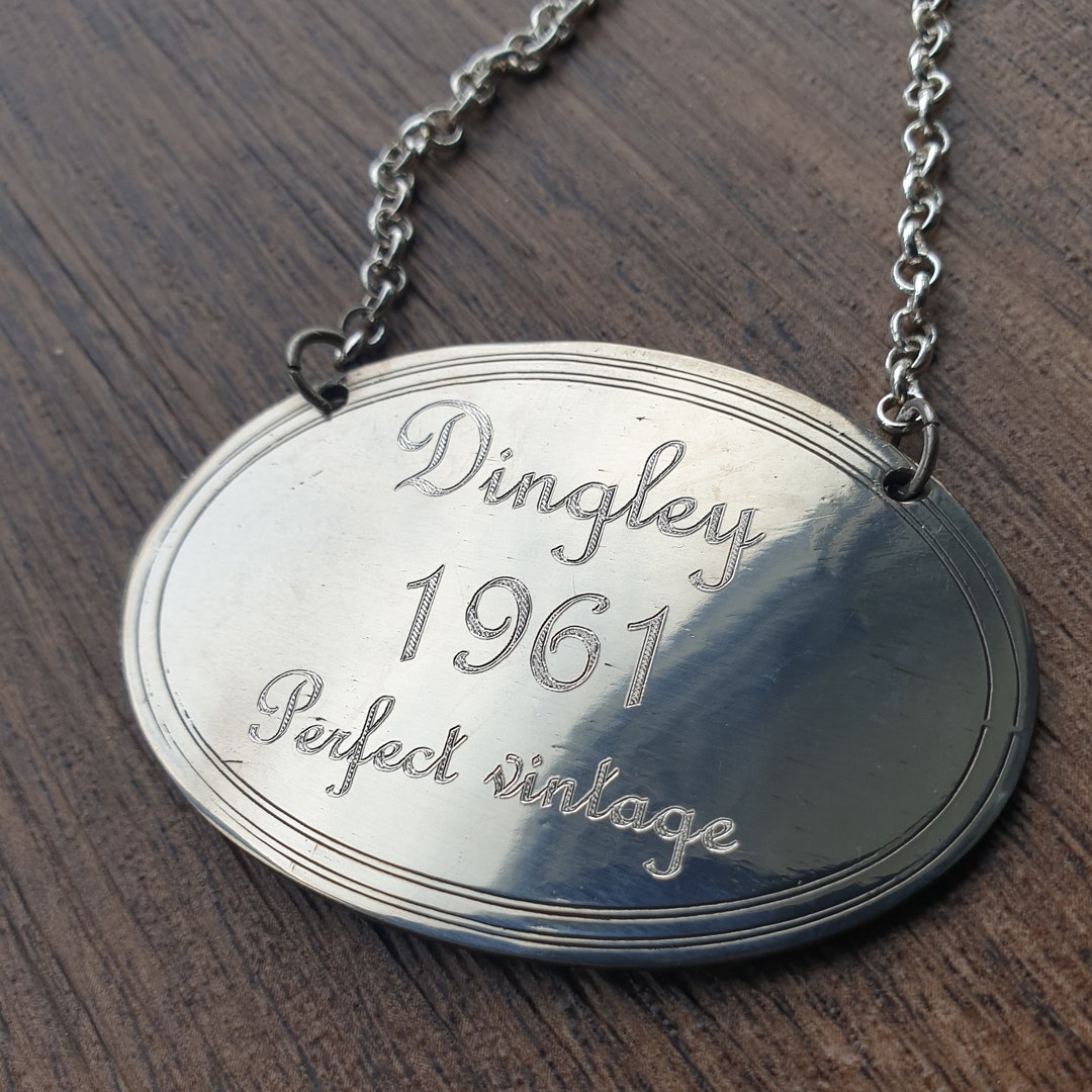 Personalised Oval Wine Bottle Decanter Label - UK Hand Made Pewter Tag ...