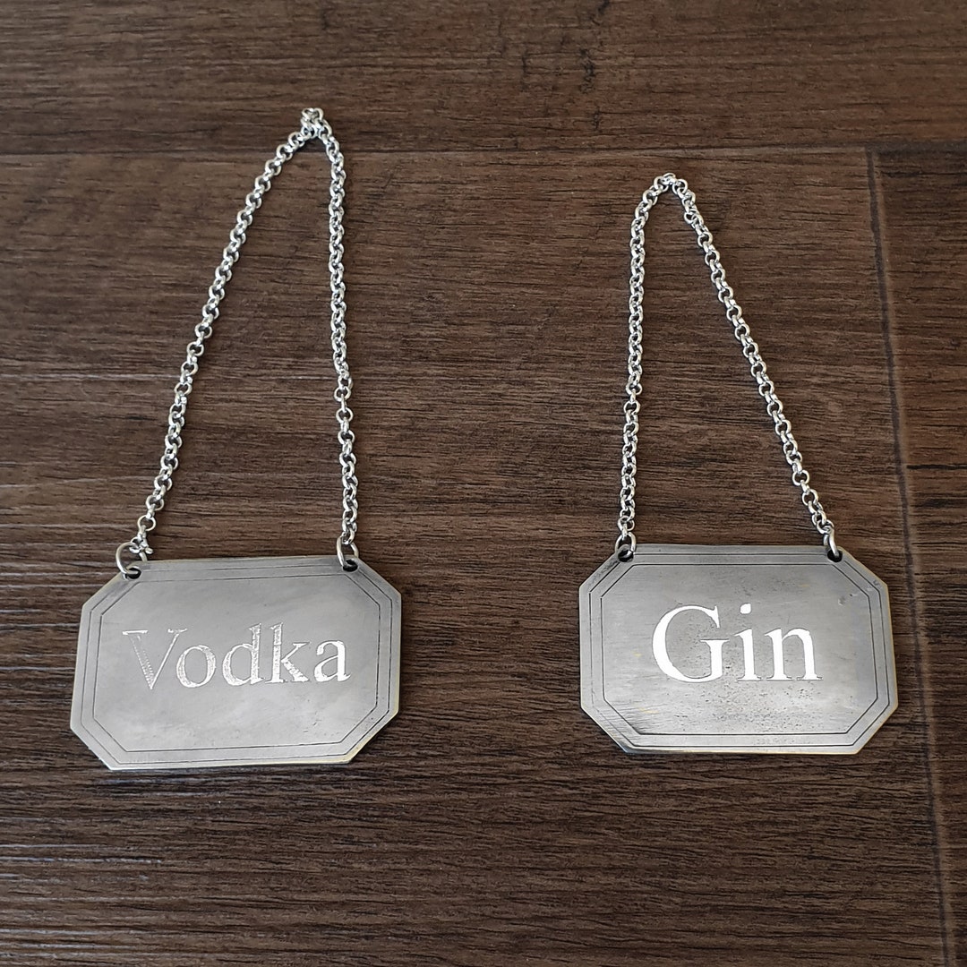 Personalised Wine Bottle Decanter Label - UK Hand Made Pewter Tag ...
