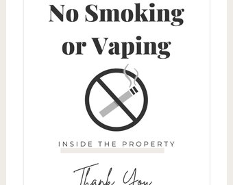 No Smoking Vaping Sign - Etsy