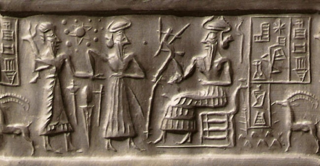 Sumerian Seal Va 243 Impression and Cylinder Seal : Showing the 13 ...