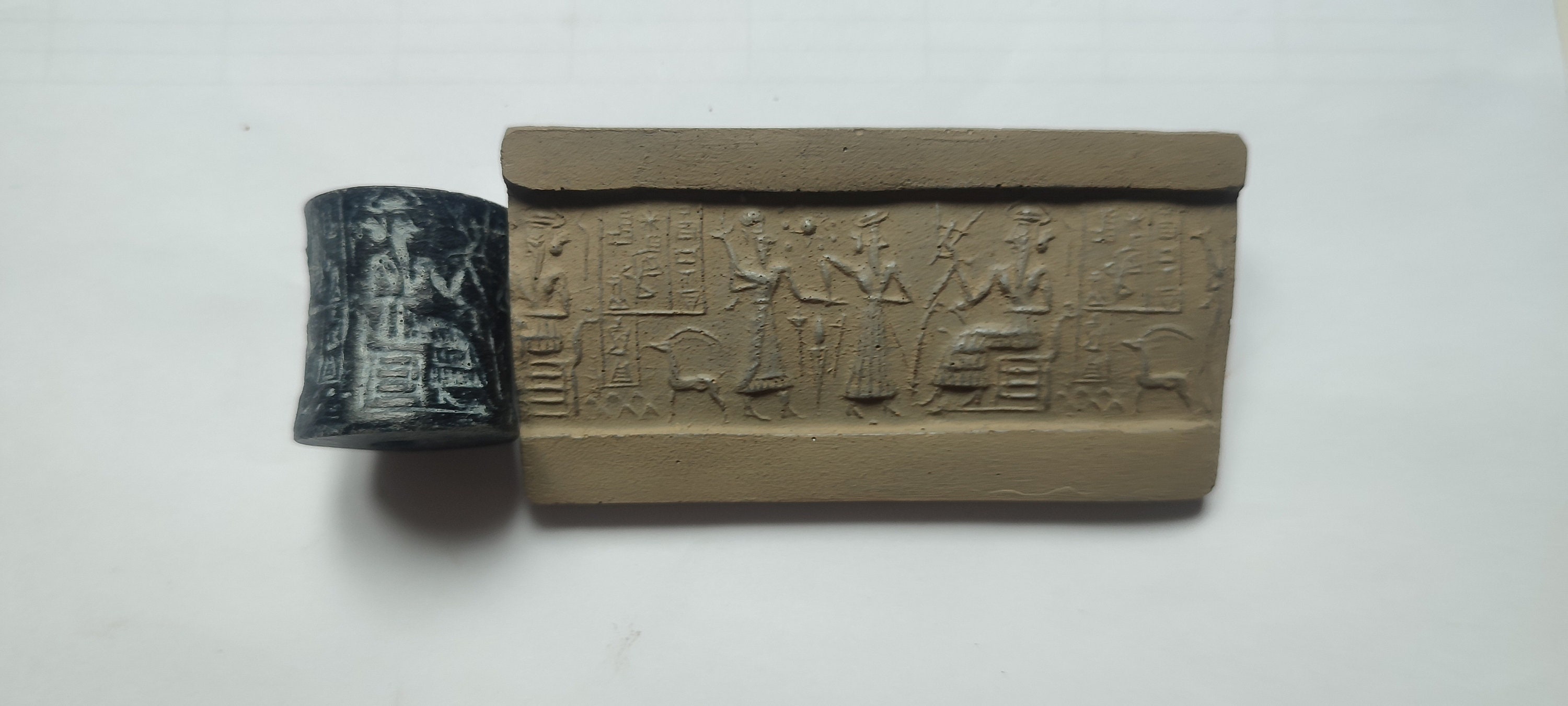 Sumerian Seal Va 243 Impression and Cylinder Seal : Showing the 13 ...